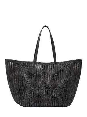 Brunello Cucinelli Raffia Tote Bag - Black