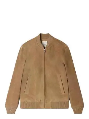 Sandro Zip-up Leather Jacket - Brown