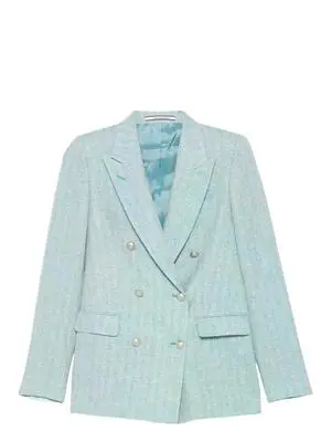 Tagliatore Herringbone Double-breasted Jacket - Blue