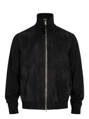 TOM FORD Suede And Wool-blend Jacket - Black