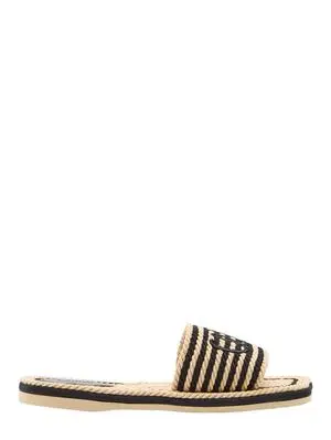 Chloé Chloé Striped Woven Sliders Black
