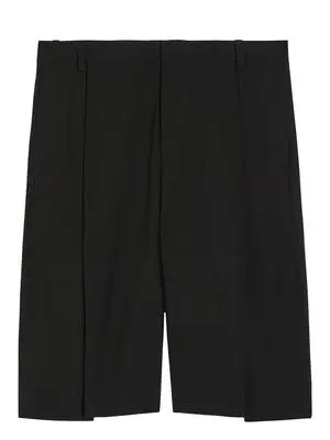 Casablanca Pleated Wool Shorts - Black