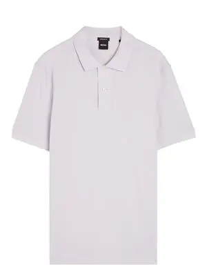 BOSS Pallas Logo-embroidered Piqué Cotton Polo Shirt Light Purple