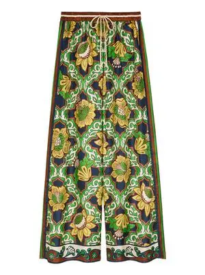 ALEMAIS Liana Printed Wide-leg Silk Trousers - Multicoloured