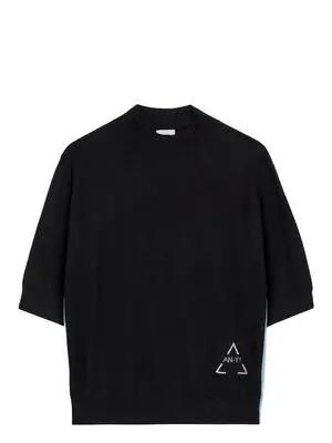 AN-Y1 Naples Funnel-neck Cashmere Jumper - Black