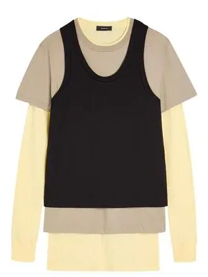Wardrobe.NYC Layered Cotton Mini Dress - Multicoloured
