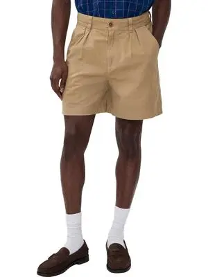 MCTAVISH Pleated Hemp Blend Shorts - Tan
