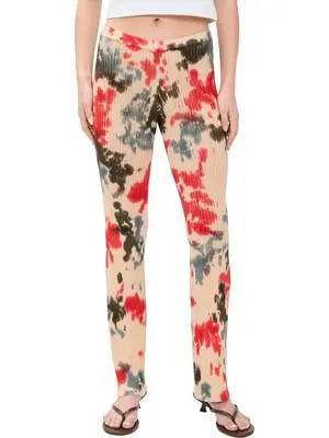 Rodebjer Monica Tie-dye Ribbed Knit Pants - Red Multi