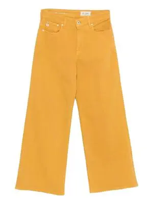 Ag Wide-leg Cropped Jeans - Yellow