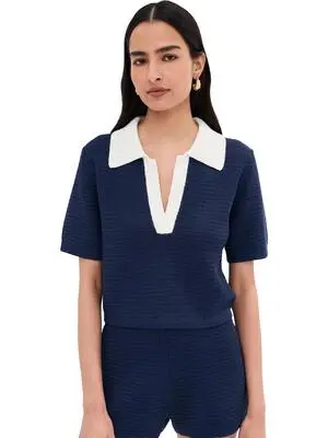 LE BOP Lia Crop Polo - Midnight Multi
