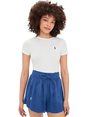 Polo Ralph Lauren Short Sleeve Thong Bodysuit - White Cloud
