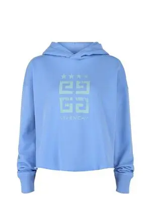 Givenchy Cropped 4g Hoodie - Light Blue