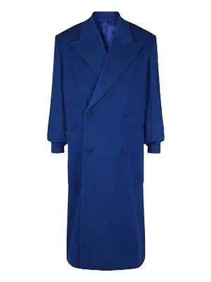 Givenchy Oversized Wool Blend Long Coat - Royal Blue