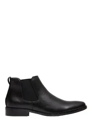 UNCUT Canterbury Round Toe Chelsea Boots - Black Pu