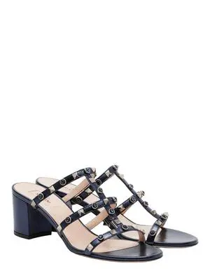 Valentino Garavani Rockstud Leather Sandals Blue