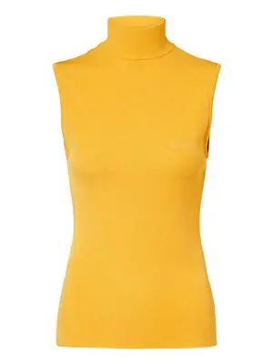 Loewe Double L Ribbed-Knit Top Yellow