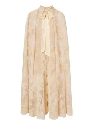 Zimmermann Como Silk-trimmed Lace Cape - White