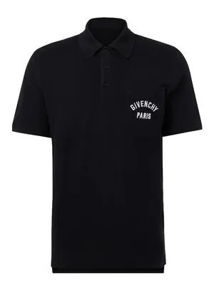 Givenchy Paris Cotton Piqué Polo Shirt - Blue