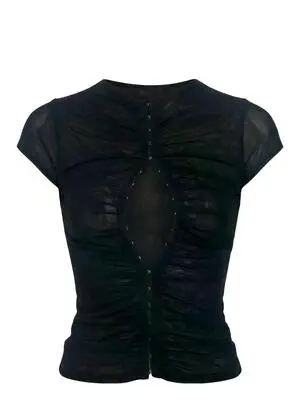 AXEL 113 Gia Ruched Cutout Top - Black