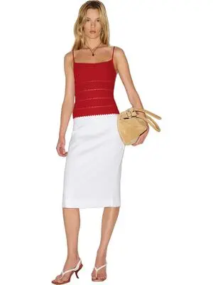 REFORMATION Starling Cotton Sweater Tank - Red