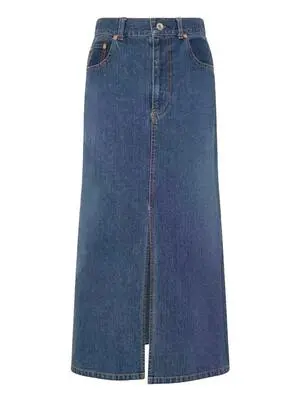 Sacai Pleated Denim Skirt - Blue