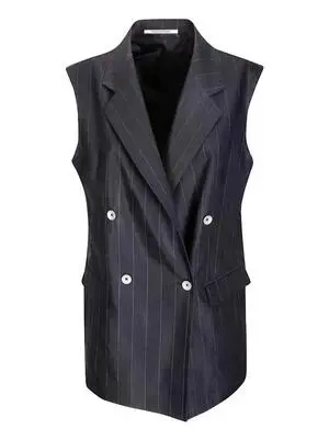 Tagliatore Bernice Pinstriped Waistcoat - Grey