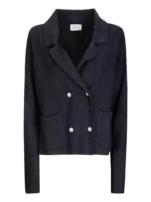 BE YOU Double-breasted Cardigan - Blue
