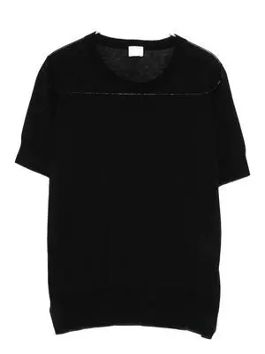 CT PLAGE Cotton And Silk Crewneck Sweater - Black