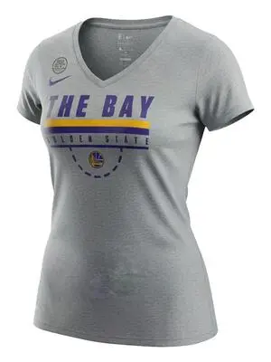 Nike Nba Golden State Warriors "the Bay" V-neck T-shirt - Grey