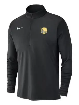 Nike Nba Golden State Warriors 1/2-zip Top - Black