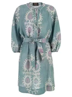 BAZAR DELUXE Printed Tie Dress - Blue