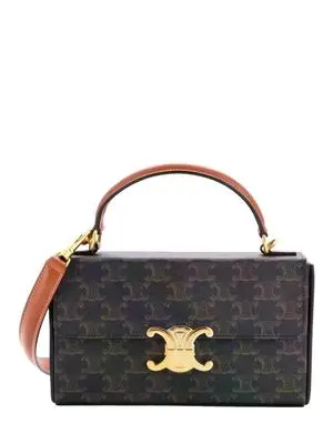 Celine Triomphe Box Top Handle Satchel - Brown