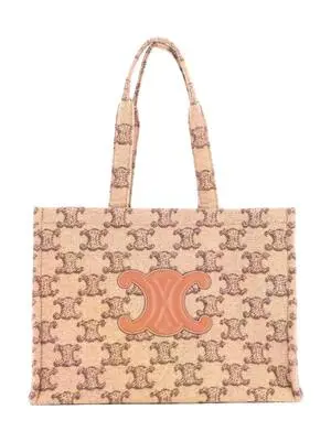 CELINE Cabas Thais Triomphe Jacquard Raffia Large Tote Bag