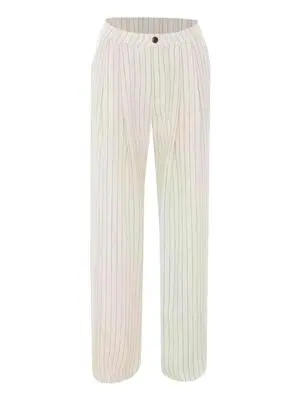 ELE Striped Flared Trousers - Neutrals