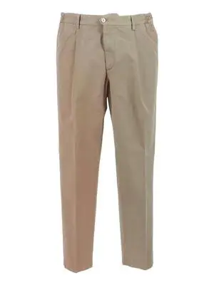 BRIGLIA 1949 Pleated Straight Trousers - Neutrals