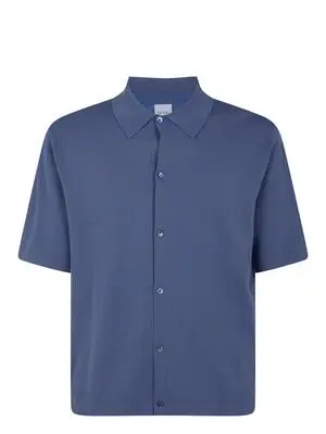 Paul Smith Mens Knitted Short Sleeves Shirt Blue
