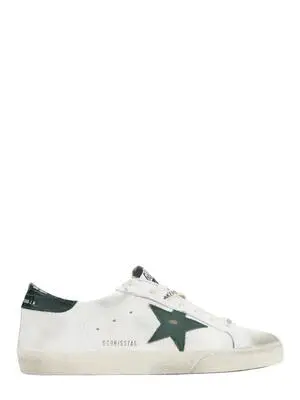 GOLDEN GOOSE Super-star Sneakers With Leather Star - White/green