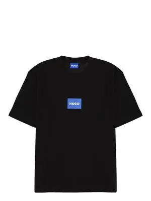 Hugo T Shirt With Logo - Black