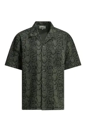 Carhartt Work In Progress 'snake Camo' Casual Shirt Green
