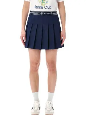 Casablanca Pleated Mini Skirt - Blue