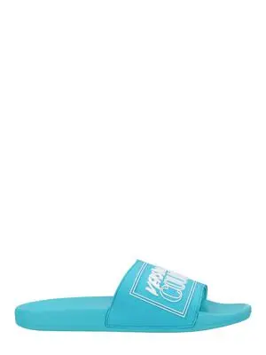 Versace Slides With Logo - Azure