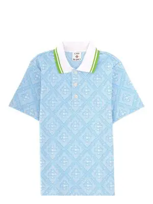 Casablanca Cotton Polo Shirt - Azure