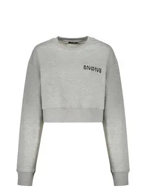Balmain Cropped Logo Sweatshirt - Gray