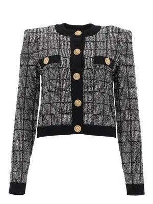 Balmain Cardigan With Jewel Buttons - Black