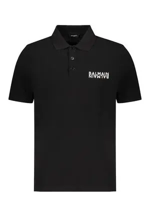 Balmain Cotton Polo Shirt - Black