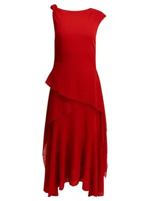 GANNI Draped Maxi Dress - Red
