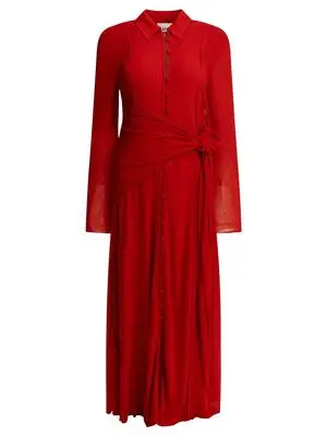 GANNI Long Chemise Dress - Red