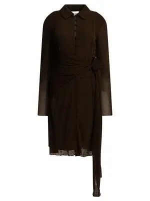 GANNI Short Chemise Dress - Brown