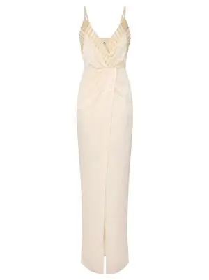 Elisabetta Franchi Satin Evening Gown - Burro