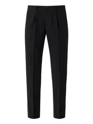 Dolce & Gabbana Straight Wool Trousers - Black